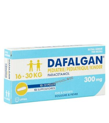 Dafalgan Pédiatrique 300 mg 12 Suppositoires UPSA | Pharmaglobe.lu
