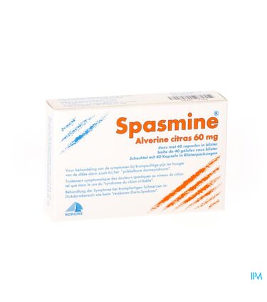 Spasmine 60 mg 40 Gélules | Pharmaglobe.lu