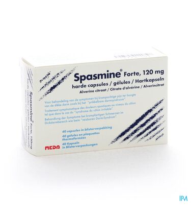 Spasmine Forte 120 mg 40 Gélules | Pharmaglobe.lu