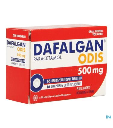 Dafalgan Odis 500 mg 16 Comprimés Orodispersibles | Pharmaglobe.lu