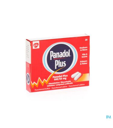Panadol Plus 500/65 mg 20 Comprimés Pelliculés | Pharmaglobe.lu
