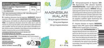 Magnesium Malate 60 Gélules NutriLife | Pharmaglobe.lu