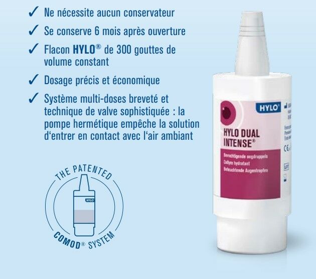 Hylo Dual Intense Collyre Ophtalmique Flacon 10 ml | Pharmaglobe.lu
